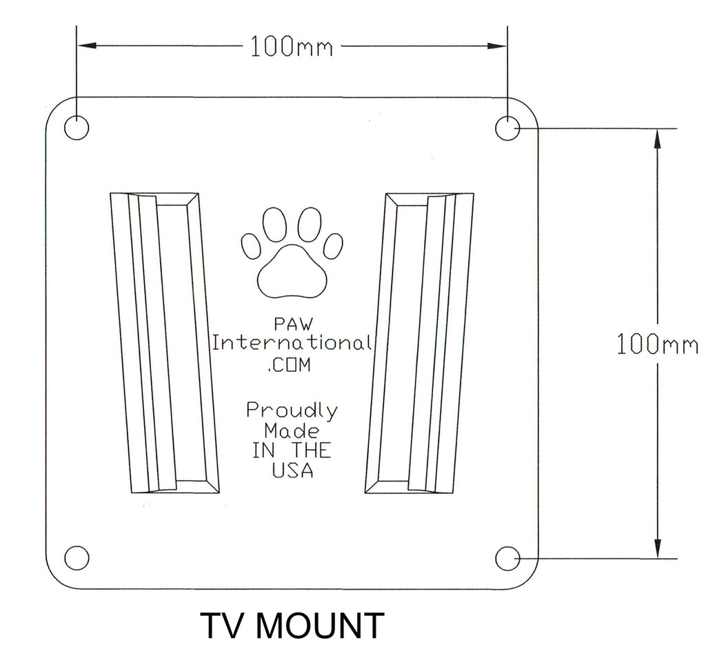 RV TV Bracket White 3 Piece Set, 1 Polymer TV Bracket (100x100mm), 2 P ...
